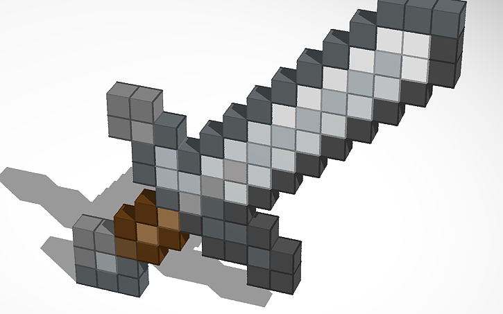 3D design minecraft iron sword | Tinkercad