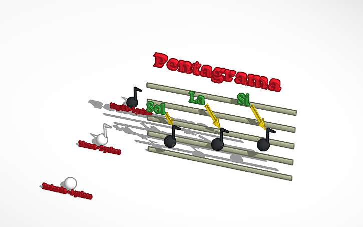 3D design Notas Musicales - DISEÑO 3D - Tinkercad