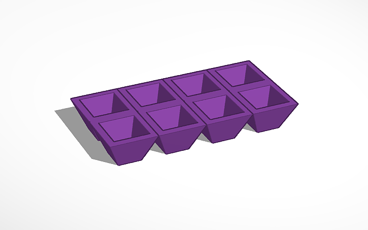 3D design purple ice tray | Tinkercad