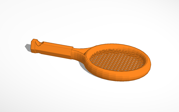 3D design tennis racket keychain - Tinkercad