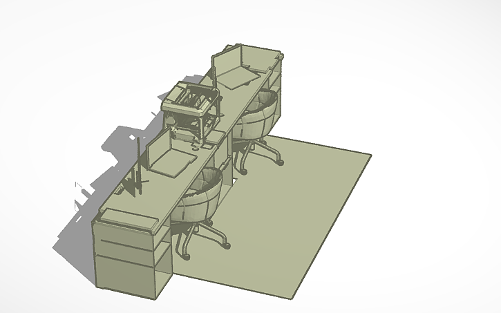 3D design office desk - Tinkercad