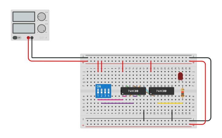 Circuit design Realization of XOR gate using NAND gate | Tinkercad