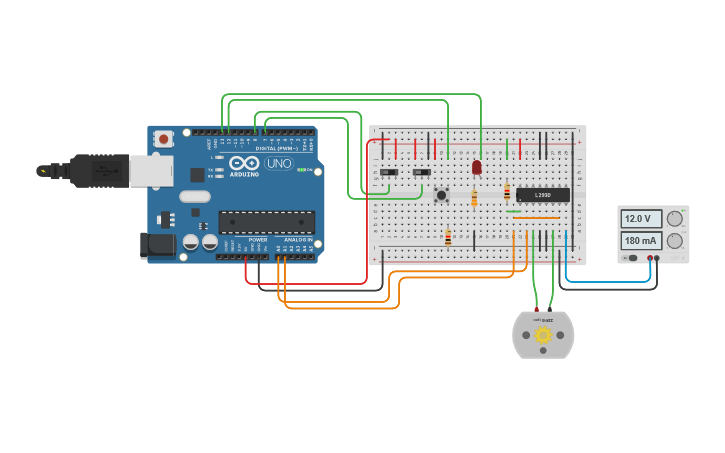 Circuit design Cancello Automatico (Automa di Moore) - Tinkercad