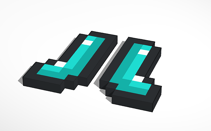 3D design Minecraft Diamond Shoes | Tinkercad