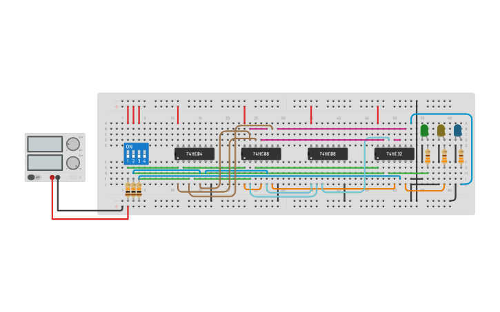 Circuit design AST 122 - ENCINA - BIT I - A - PROJECT 1 - DECODER USING LEDS | Tinkercad