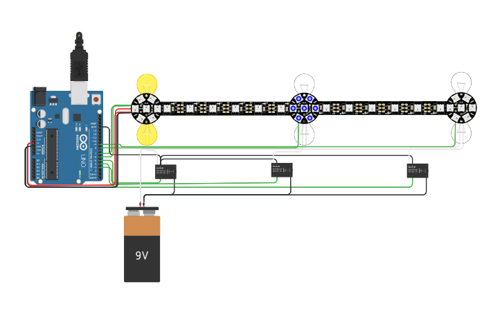 Circuit design Neopixel Strobe 4 - Tinkercad