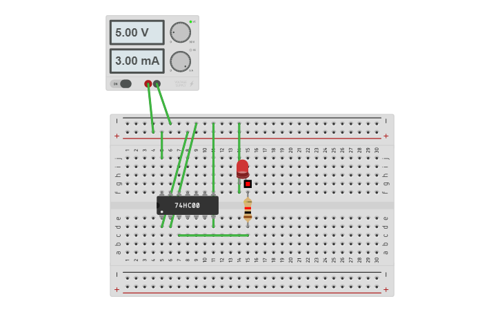 Circuit design 74LS00 - Tinkercad