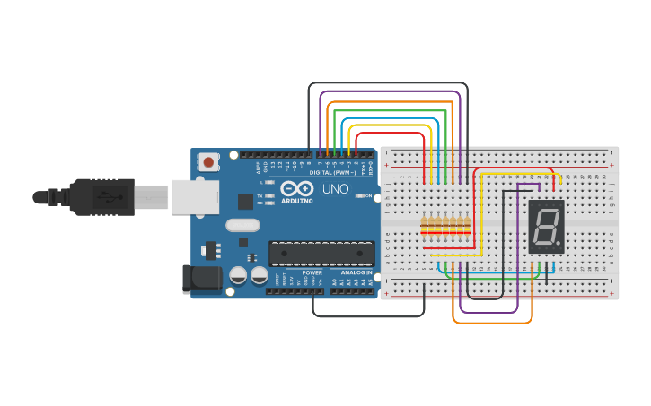 Circuit design Conversor Hexadecimal a Decimal - Tinkercad