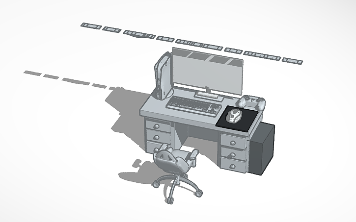 3D design Gaming Setup - Tinkercad