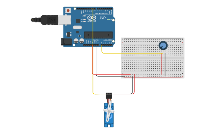Circuit design Servo - Tinkercad