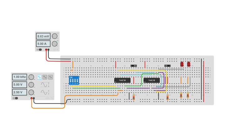 Circuit design JK FLIP FLOP - Tinkercad