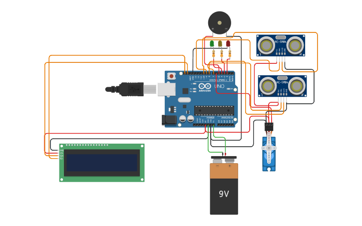 Circuit design Design Smart_Trash_Box - Tinkercad