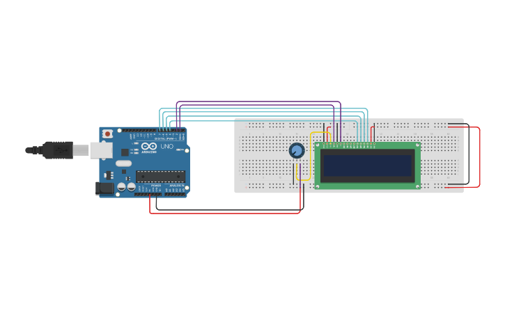 Circuit design Pantalla LCD | Tinkercad