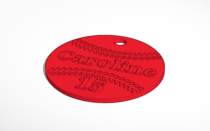 3D design custom baseball tag - Tinkercad