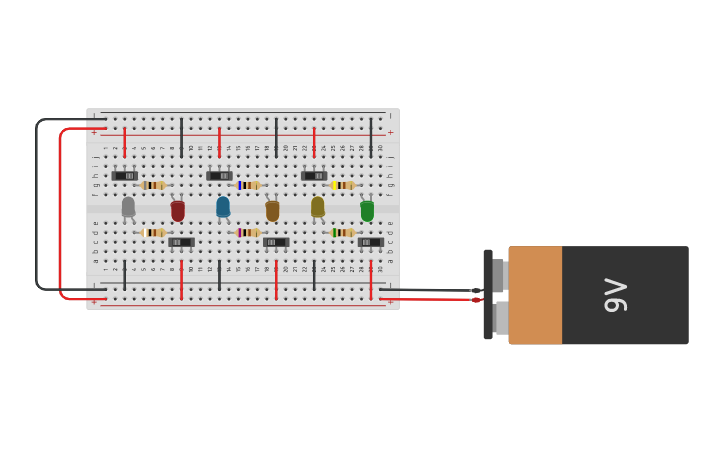 Circuit design Parallel Circuit - Tinkercad