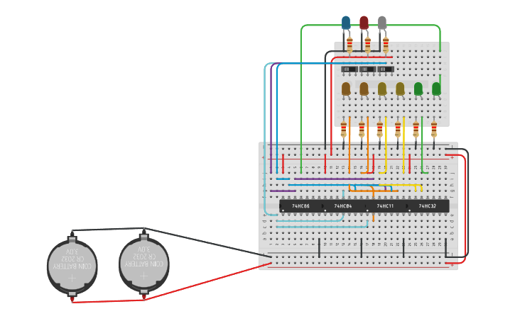 Circuit design Circuito logico lab 2 - Tinkercad