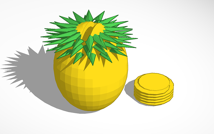 3D design pineapple money box - Tinkercad