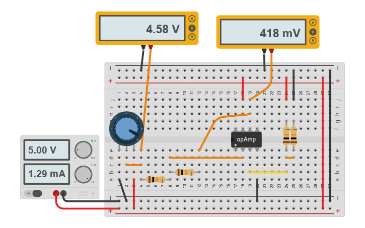 Circuit design Voltage Differential | Tinkercad