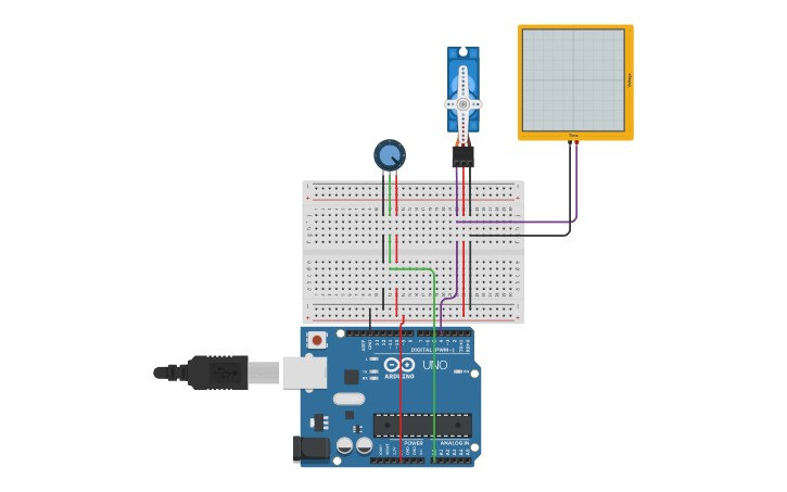 Circuit design Arduino Sample Servo Knob - Tinkercad