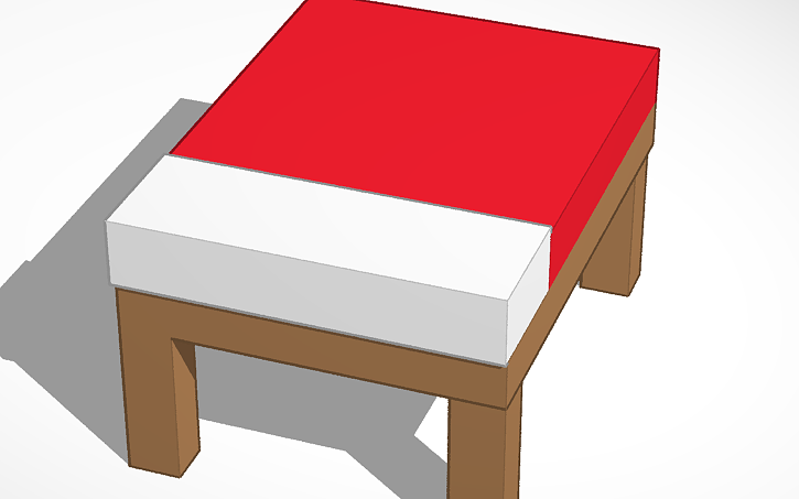 3D design Minecraft bed - Tinkercad