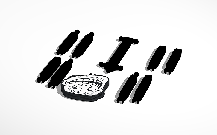 3D design Troll Face 3D printable Stick Figure - Tinkercad