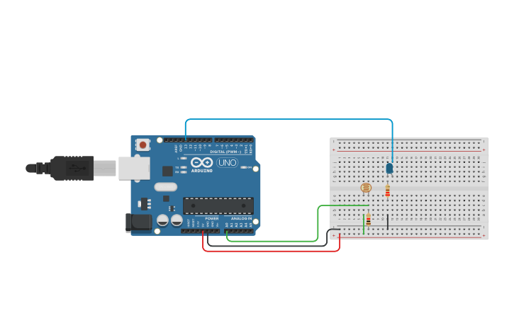 Circuit design #3 Arduino: FotoResistenza con Arduino - Tinkercad
