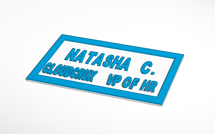 3D design Natasha tag | Tinkercad
