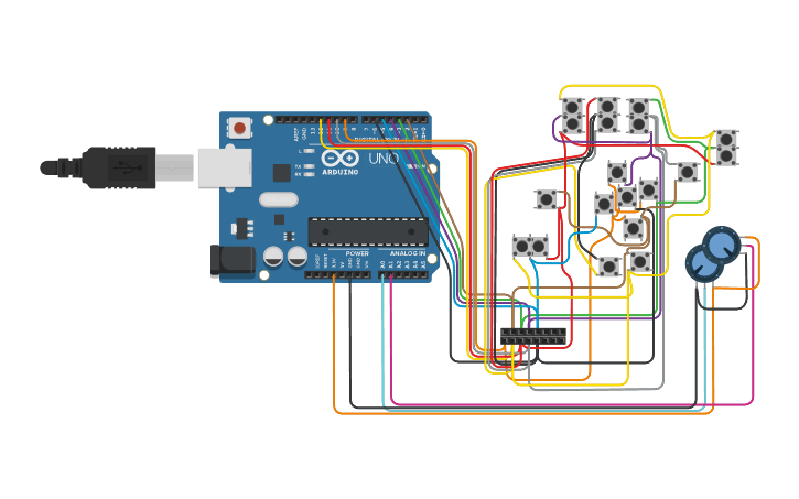 Circuit design Collective Head Wiring - Tinkercad