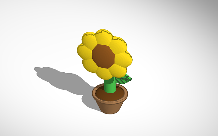 3D design flower in a pot - Tinkercad
