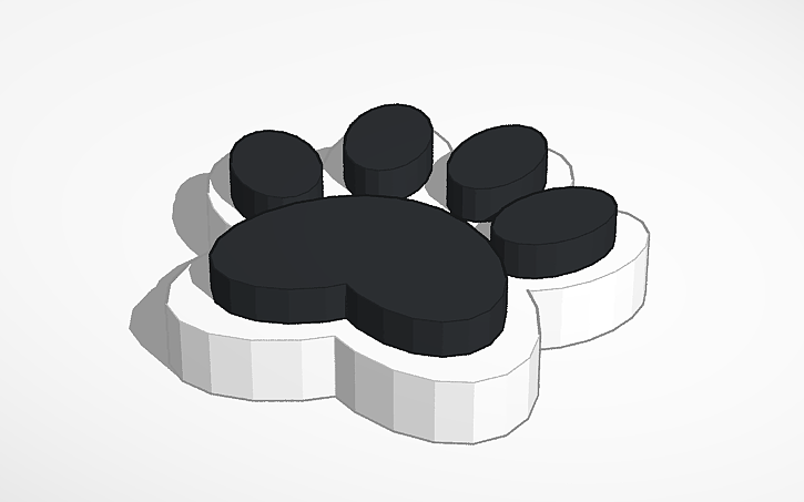 3D design Paw/Paw Print - Tinkercad