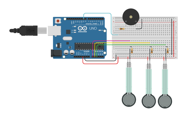 Circuit design EXPERIMENT 6.C. MUSICAL KEYBOARD | Tinkercad
