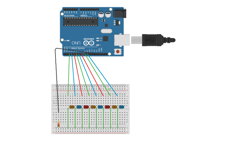 Circuit design circuito led - Tinkercad