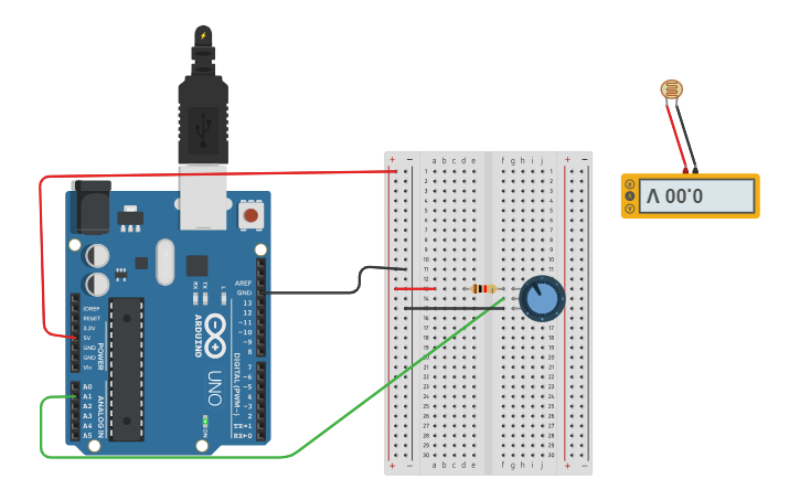 Circuit design Vx and R readings - Tinkercad