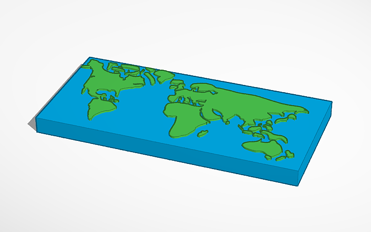 3D design world map made from memory. - Tinkercad
