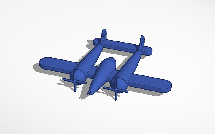 3D design p38 lightning - Tinkercad