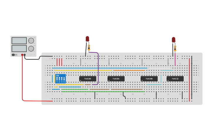 Circuit design full subtractor using basic gates | Tinkercad