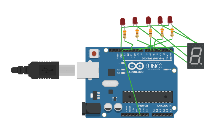 Circuit design Trening led - Tinkercad
