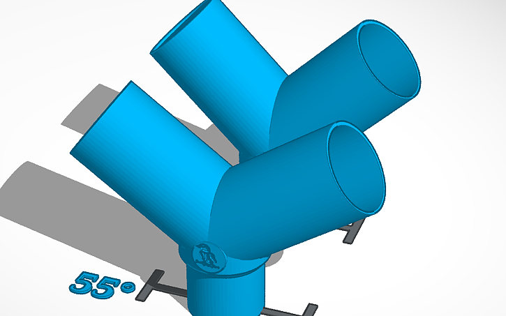 3D design Fallrohr Y-Adapter DN 53 - Tinkercad 3D design Fallrohr Y-Adapter DN 53 - Tinkercad