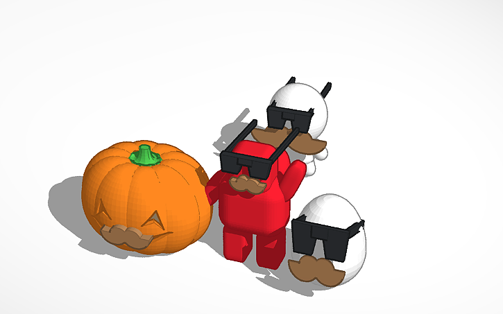 3D design Mustache squad | Tinkercad