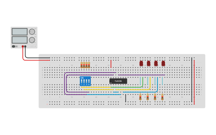 Circuit Design Binary To Gray Code Converter Tinkercad