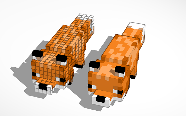 3D design Minecraft Fox - Tinkercad