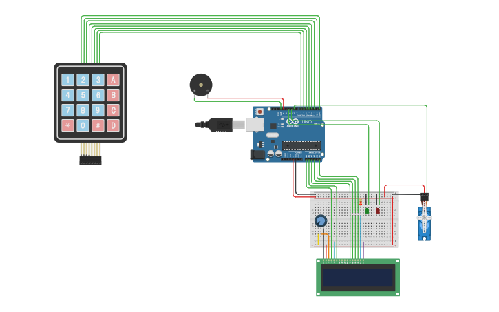 Circuit design cerradura - Tinkercad