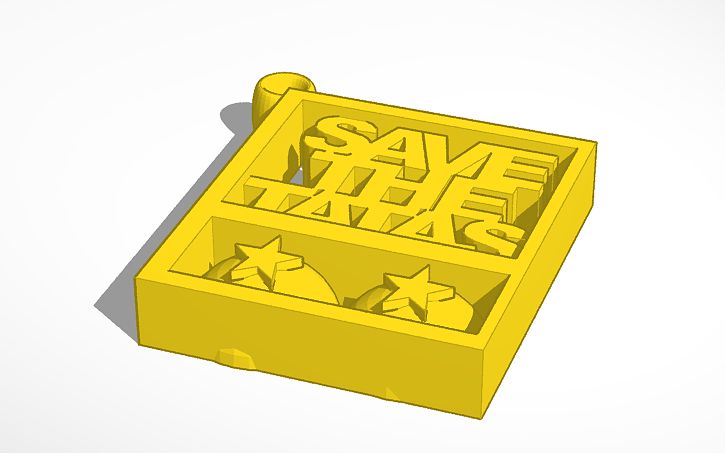 3D design Save the Tatas Keychain - Tinkercad