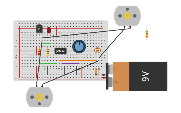 Circuit design Automatic dark detector using ic - Tinkercad