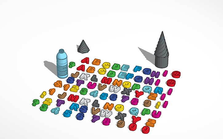 3D design letters and numbers - Tinkercad