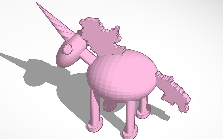 3D design unicorn - Tinkercad