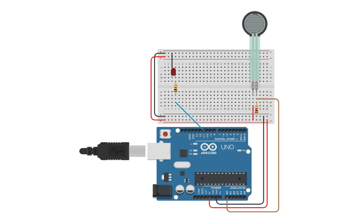 Circuit design Sensor fuerza - Tinkercad