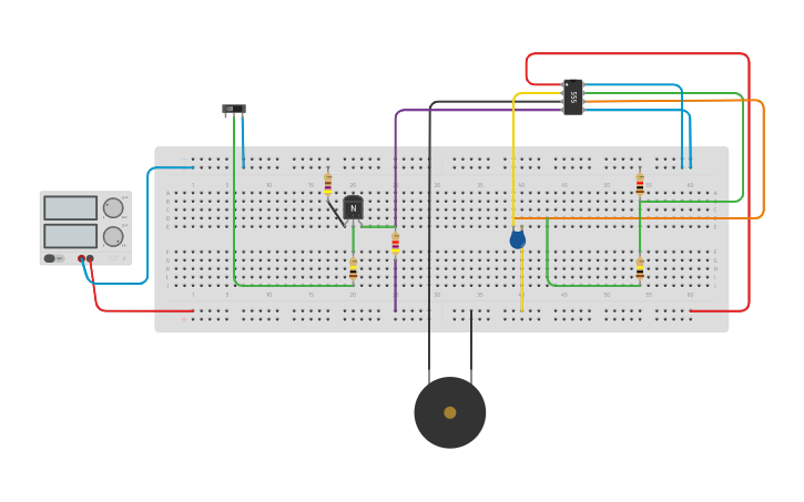Circuit design Rain Alarm - Tinkercad