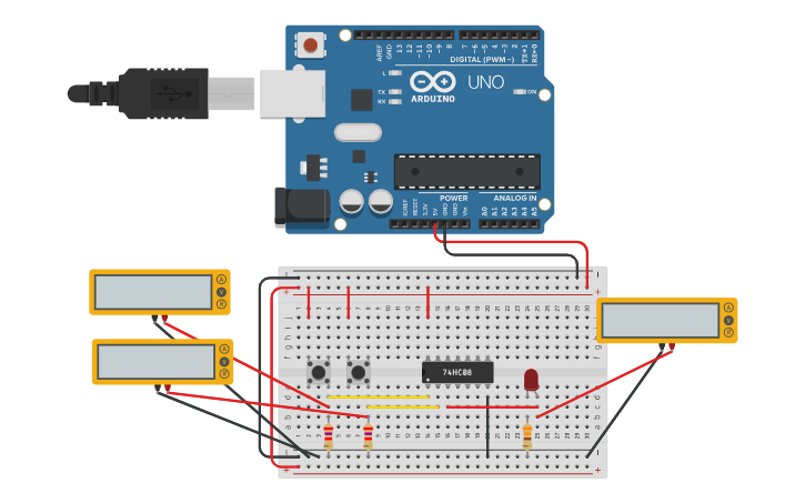 Circuit design AND Gate - Tinkercad