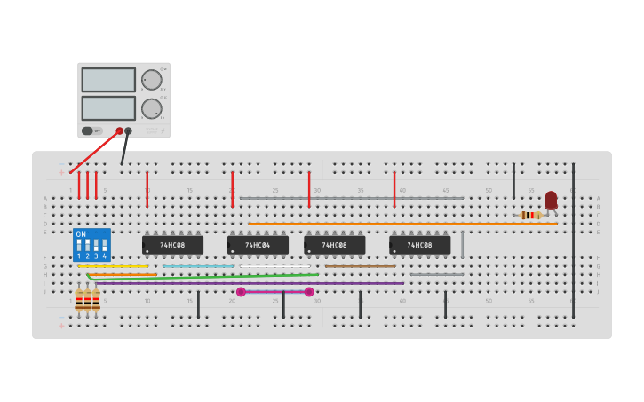 Circuit design Circuito 1 compuertas | Tinkercad